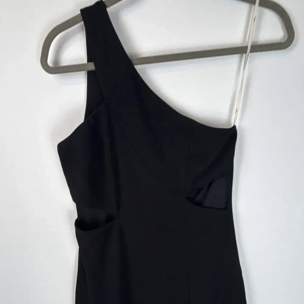 Lulus | Dresses | Lulus Black One Shoulder Side Cut Out Maxi Dress Side ...
